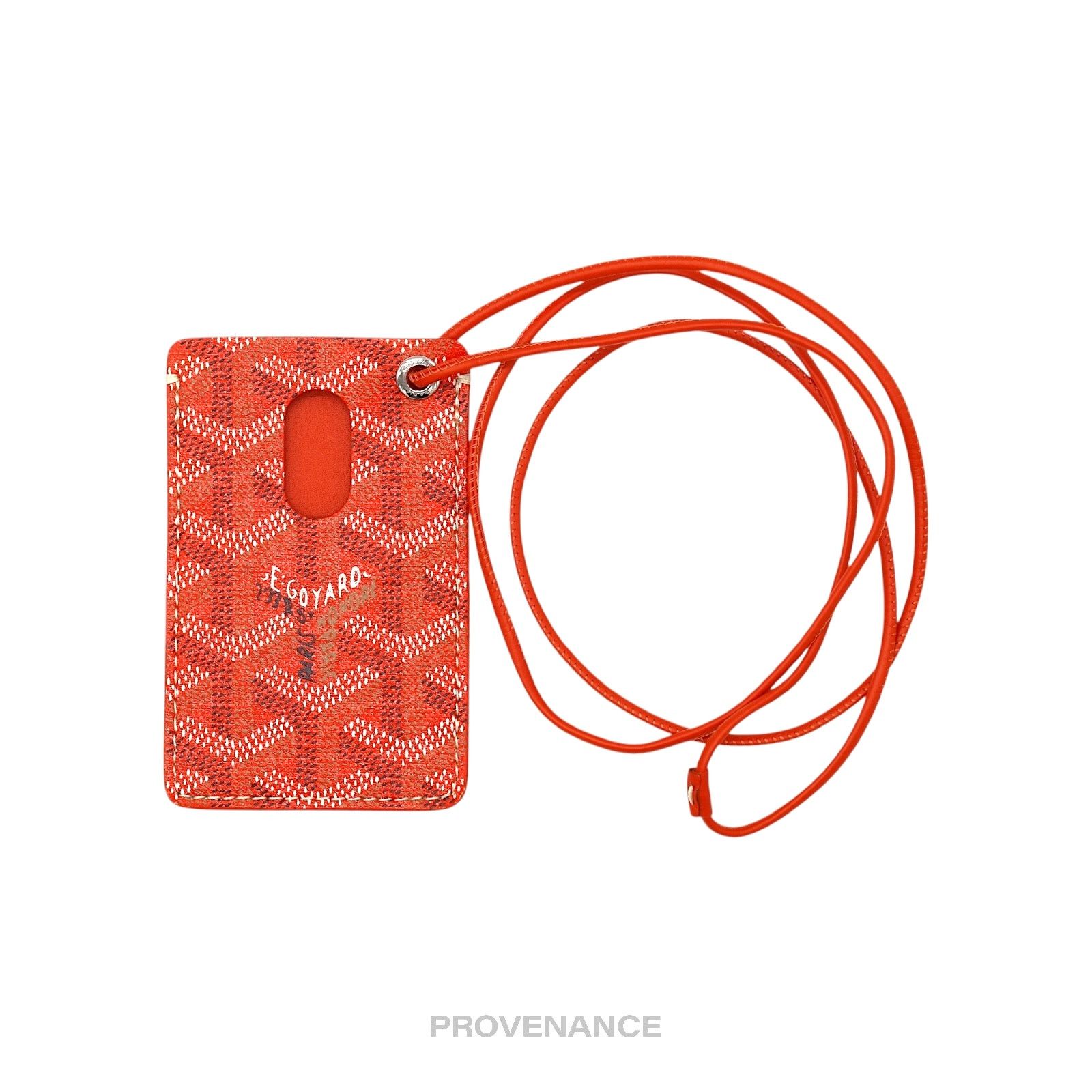 Goyard 🔴 Goyard ID Lanyard Card Case - Orange Goyardine | Grailed