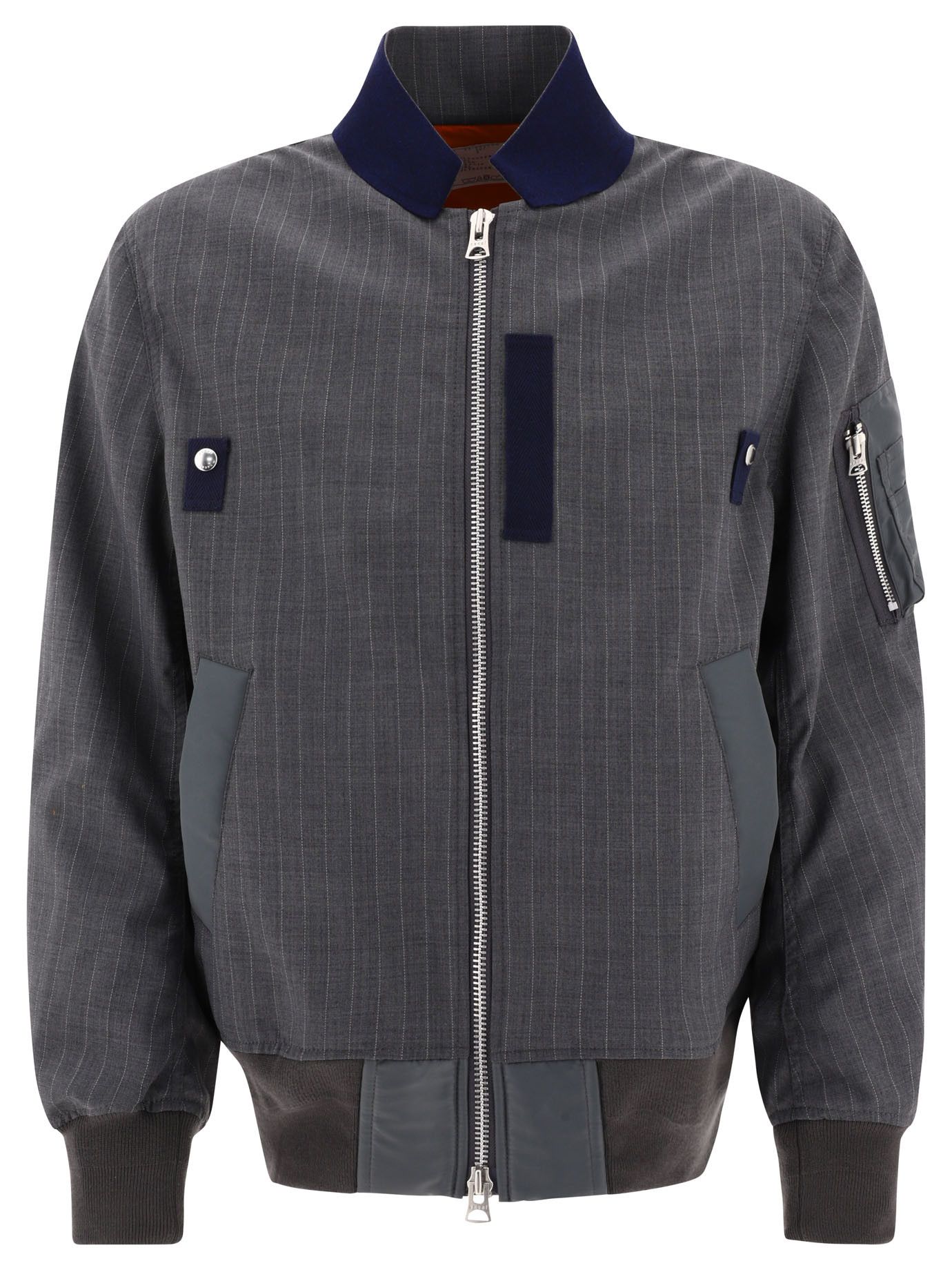 Sacai Sacai Pinstriped Bomber Jacket for Men Label Size 3 | Grailed