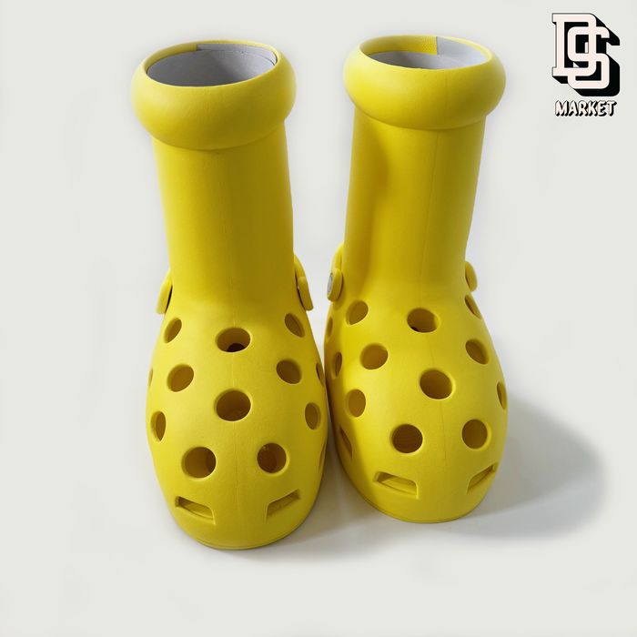Crocs LIMITED EDITION MSCHF X CROCS BIG RED BOOT "YELLOW' 12 | Grailed