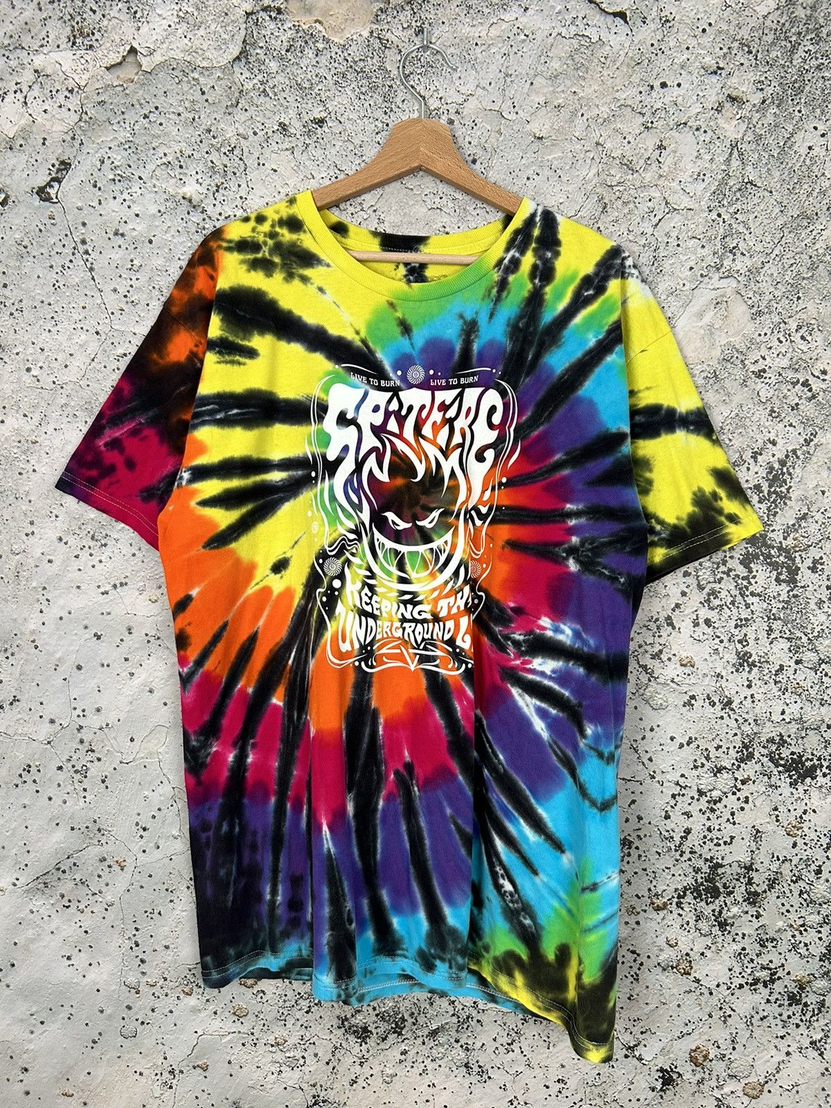 Spitfire Spitfire Wheels Skateboards Tie Dye Tee Streetwear Hype | Grailed