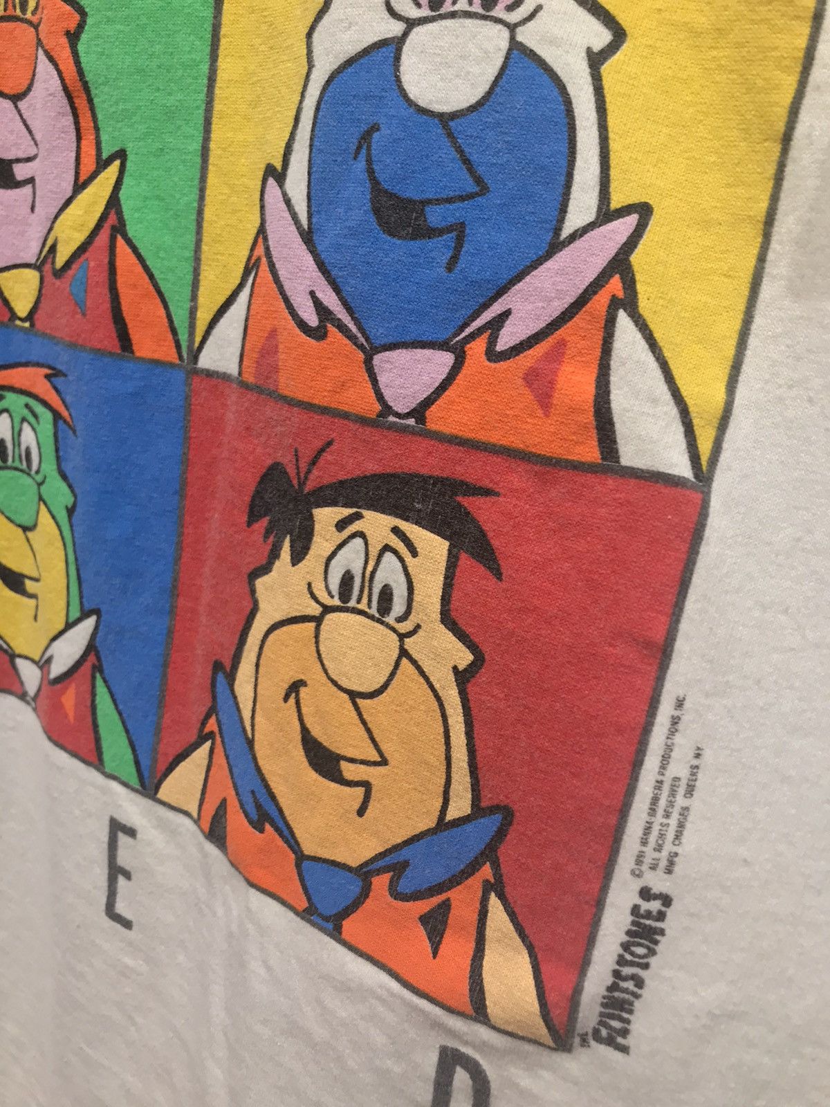 Vintage 1991 Vintage Single Stitch Flintstones Andy Warhol Art Shirt Grailed