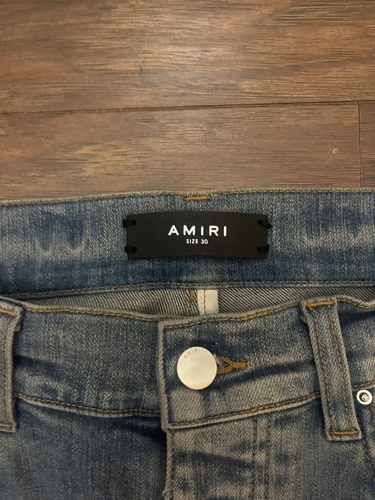 Amiri Amiri mx1 Indigo with Black Bandana Patches | Grailed