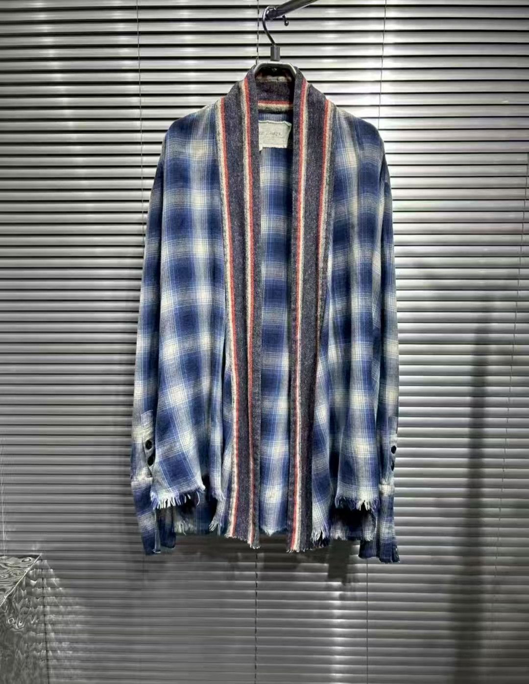 Greg Lauren Greg Lauren Blue Plaid Robe Coat- dmc | Grailed