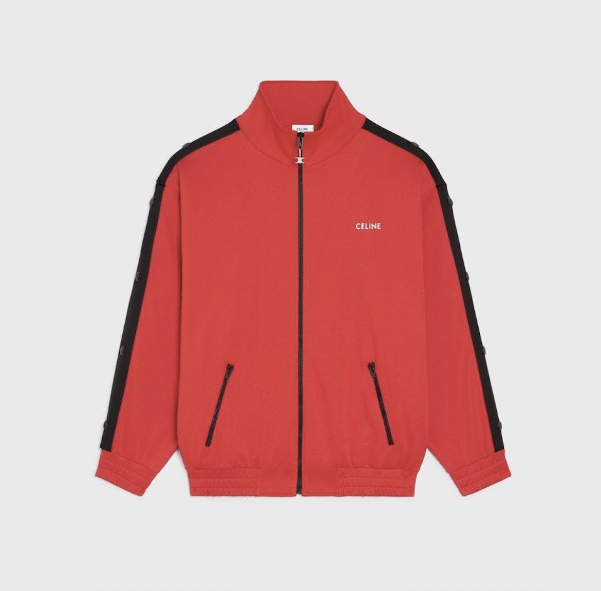 Celine × Hedi Slimane FW22 Studded Double Jersey Zip Up Track Jacket ...