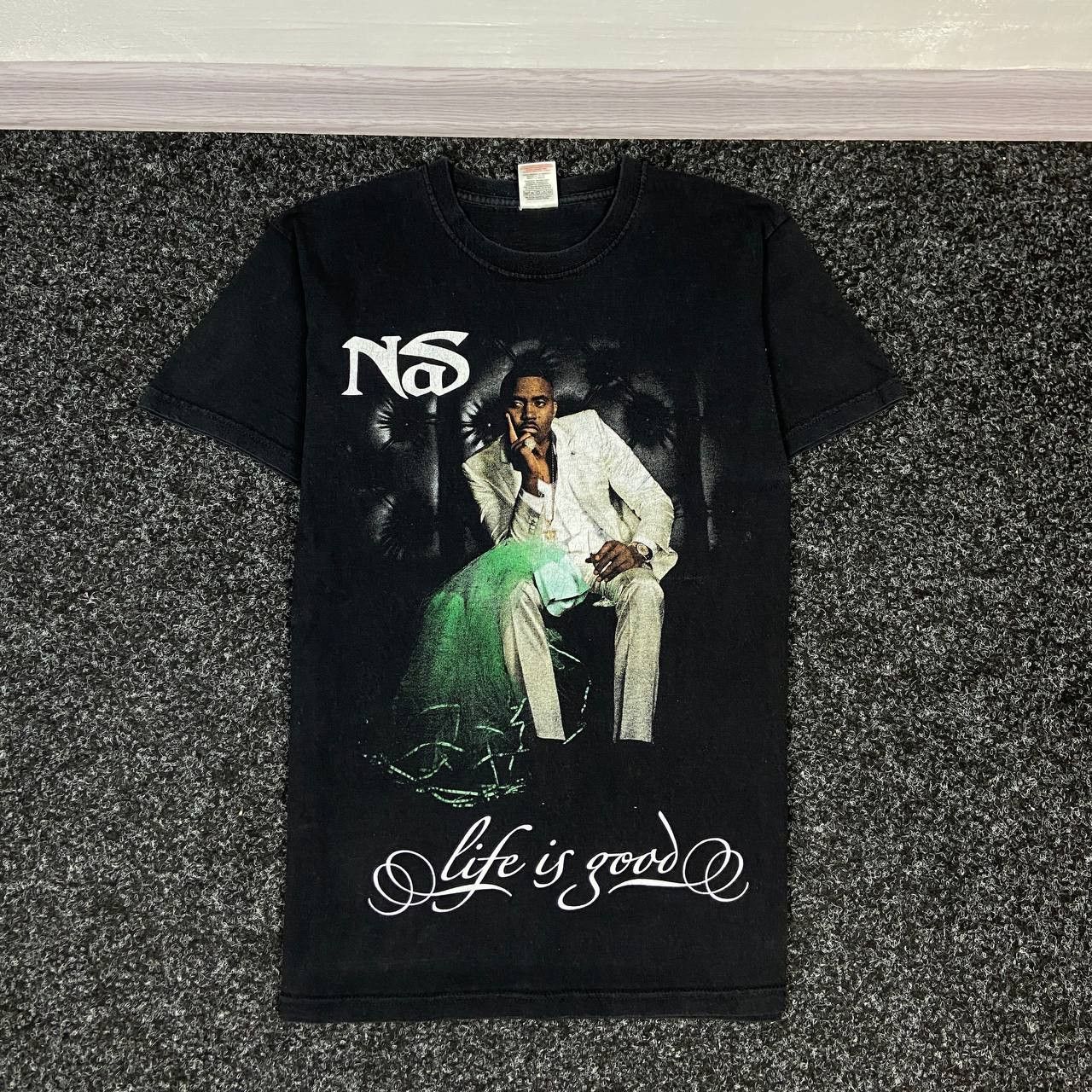 Nas Nas Vintage 90s Face Logo Rap Tour T-Shirt | Grailed