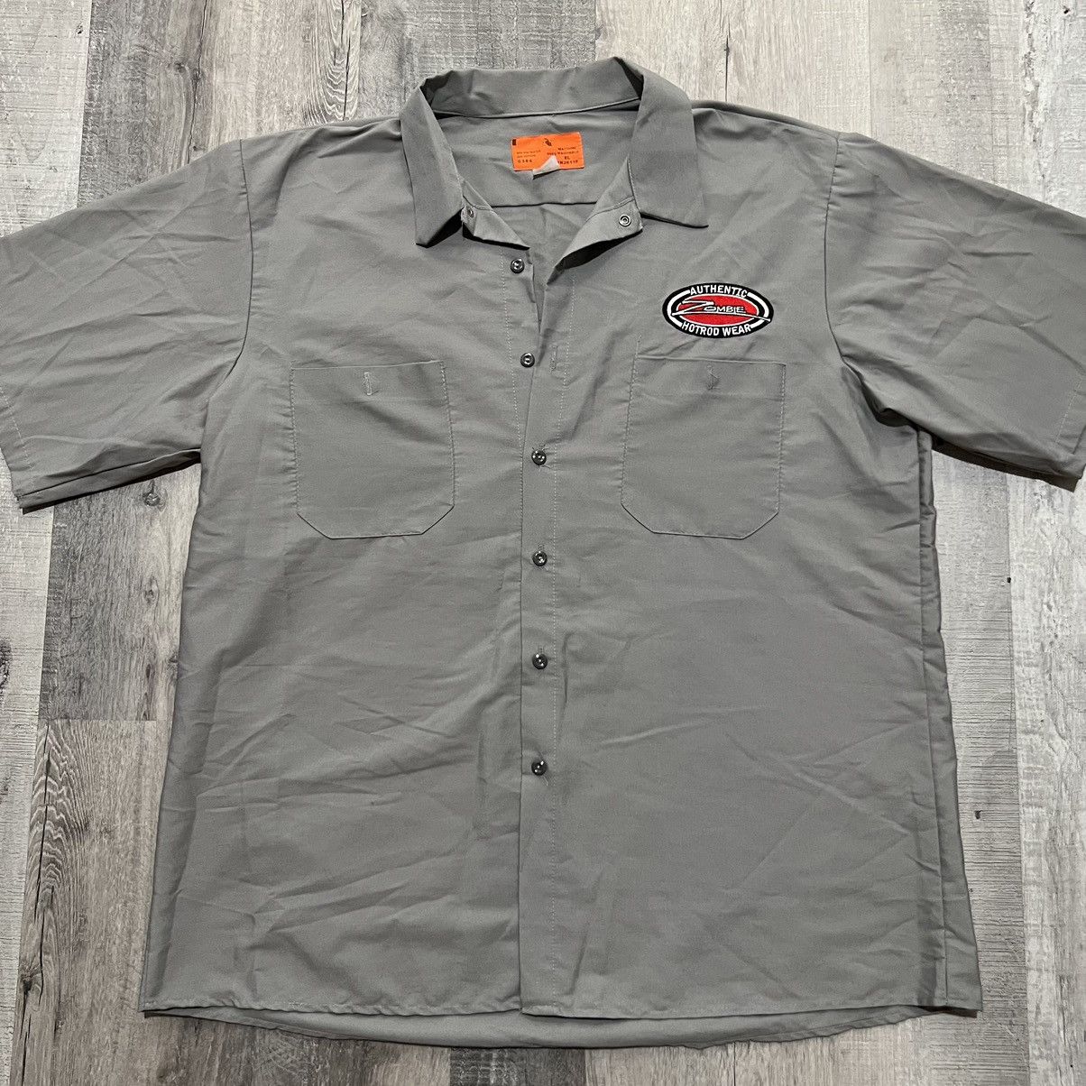 Vintage Zombie Hot Rod Wear Grey 1998 Pin Up Girl Button Work Shirt ...