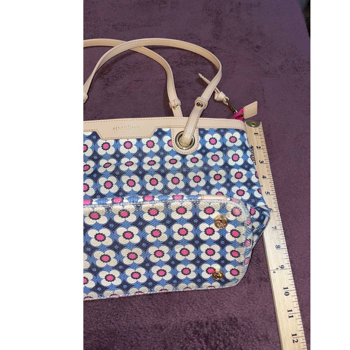 Other Spartina 449 Blue with White and Pink Flowers Tote Purse | Grailed