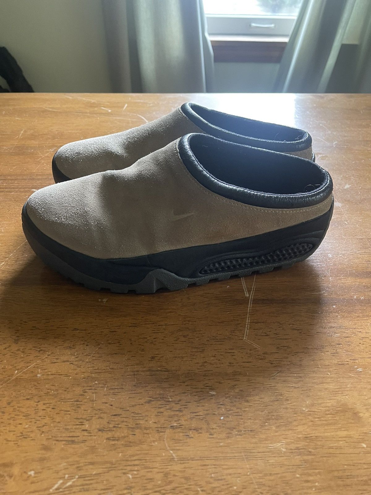 Nike Vintage Nike ACG Rufus 1 2000 Clog Mule Suede Beige Black | Grailed