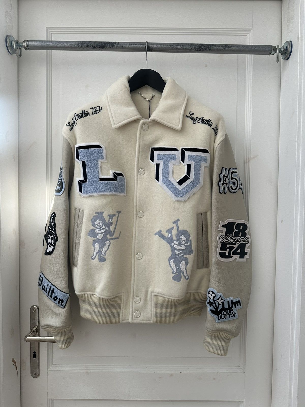 Louis Vuitton LV White Bunny Varsity Jacket | Grailed