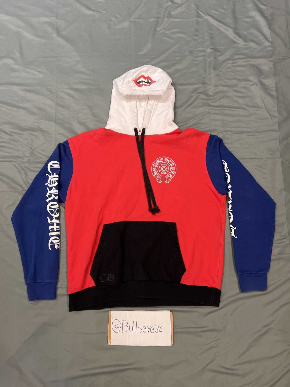 Chrome Hearts Chrome Hearts Horseshoe Chomper Red White Blue Hoodie ...