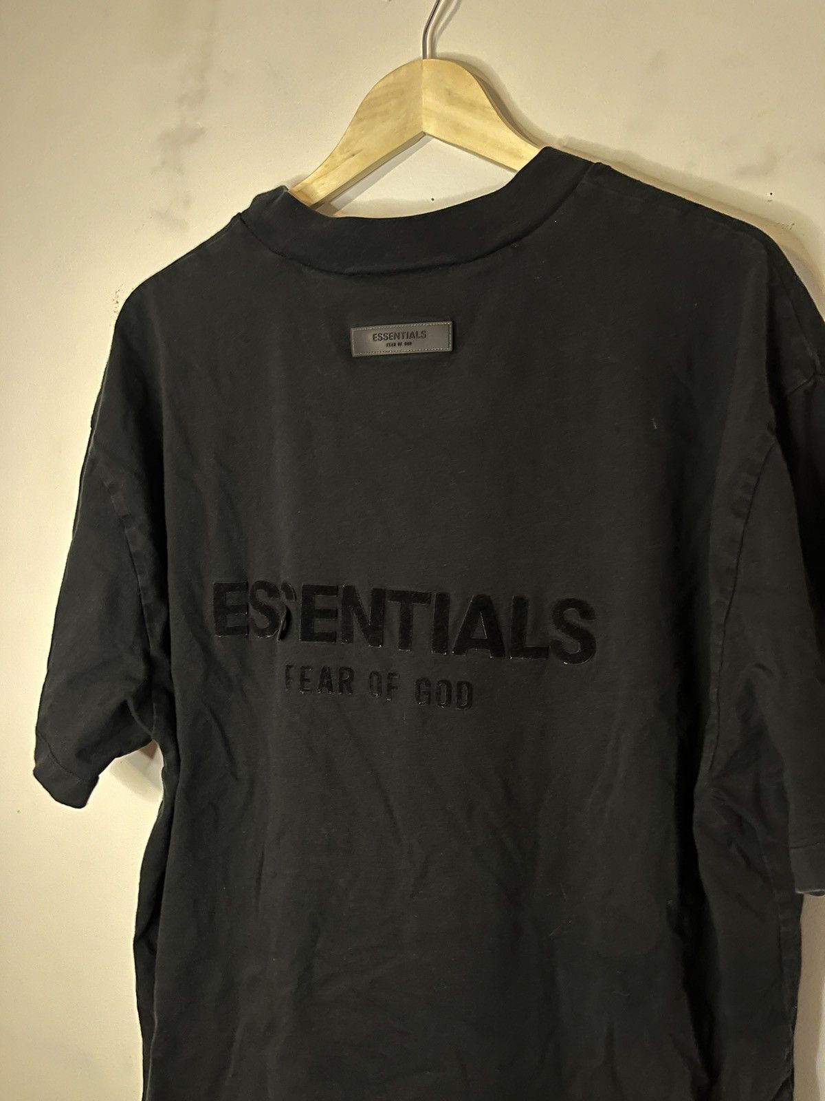 Essentials × Fear of God FOG Essentials Black Logo T-Shirt | Grailed