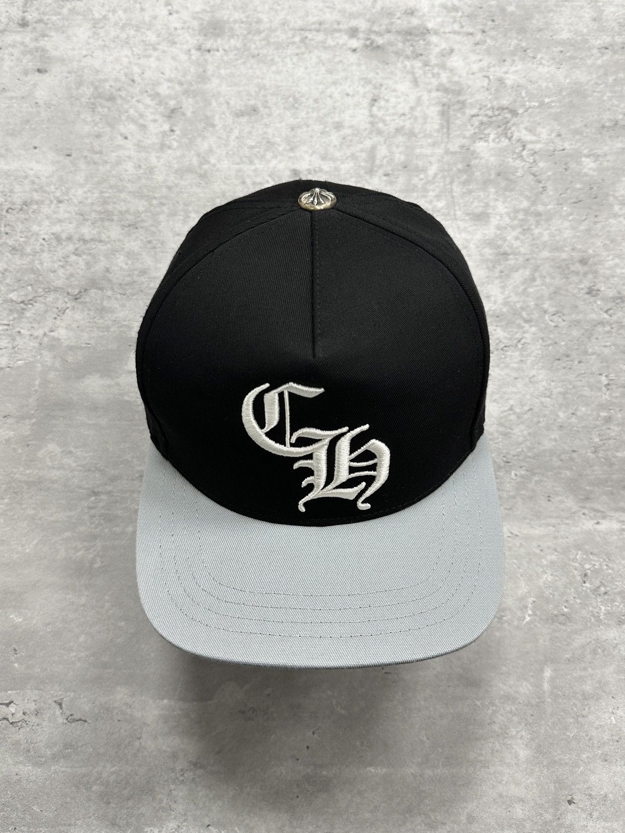 Chrome Hearts Chrome Hearts CH Baseball Cap Hat Black Grey | Grailed