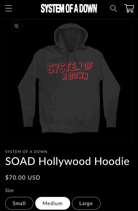 Vintage Vintage System of a Down Hollywood Toxicity Logo Band Hoodie ...