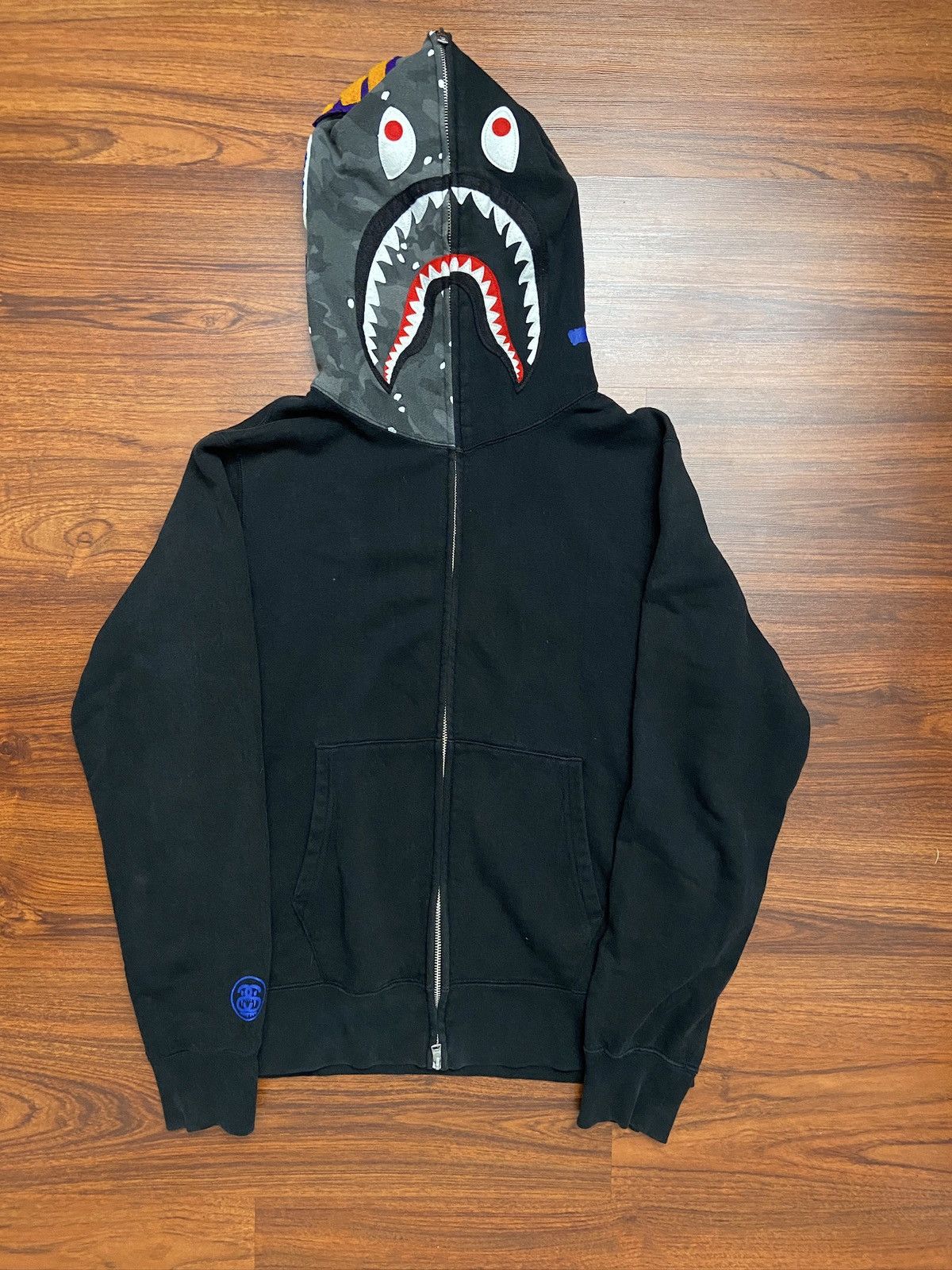 Bape Bape x Stussy Shark Full Zip Hoodie | Grailed