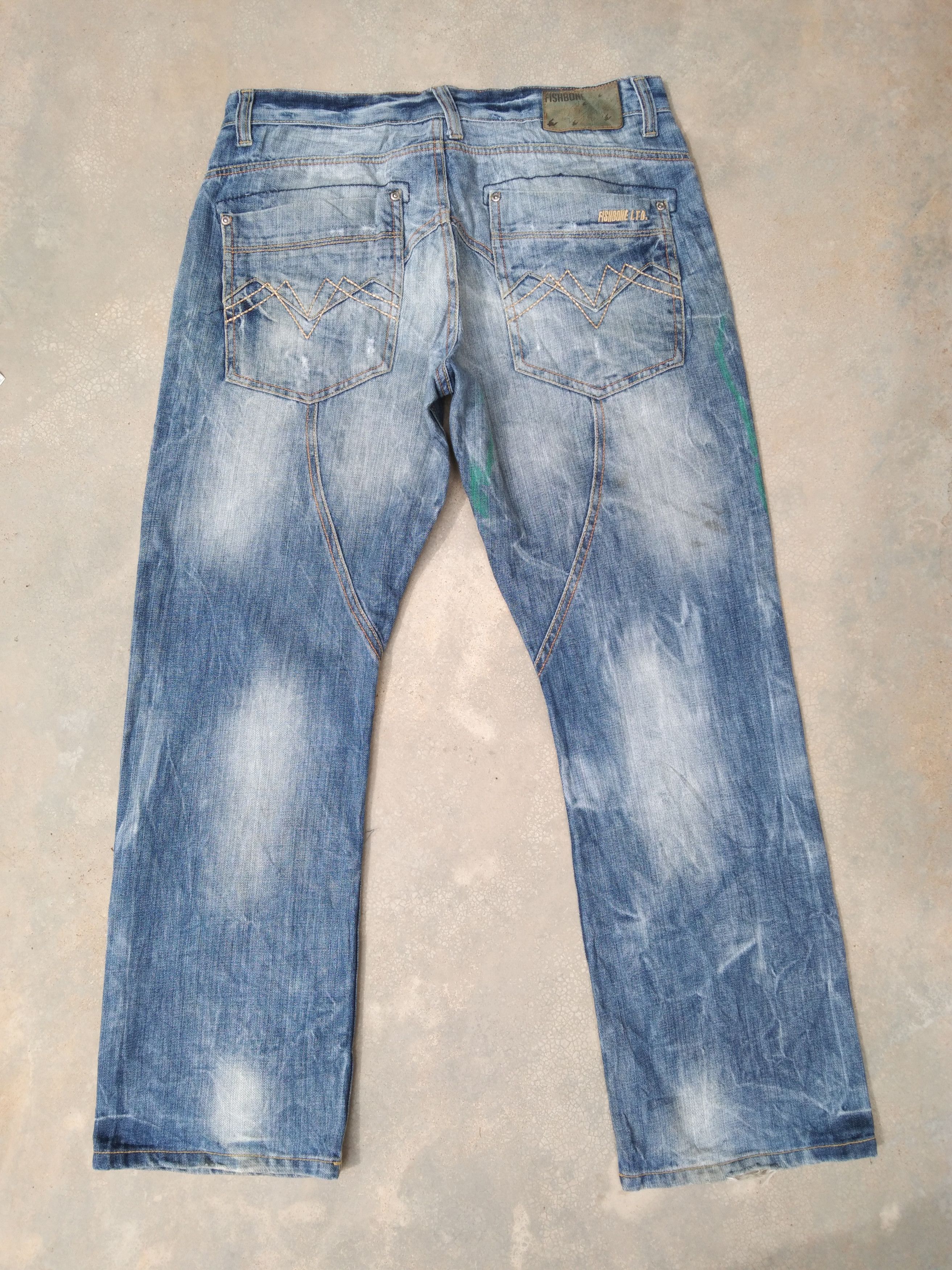 Japanese Brand × Jean × Vintage Vintage Retro Punk Fishbone Straight ...