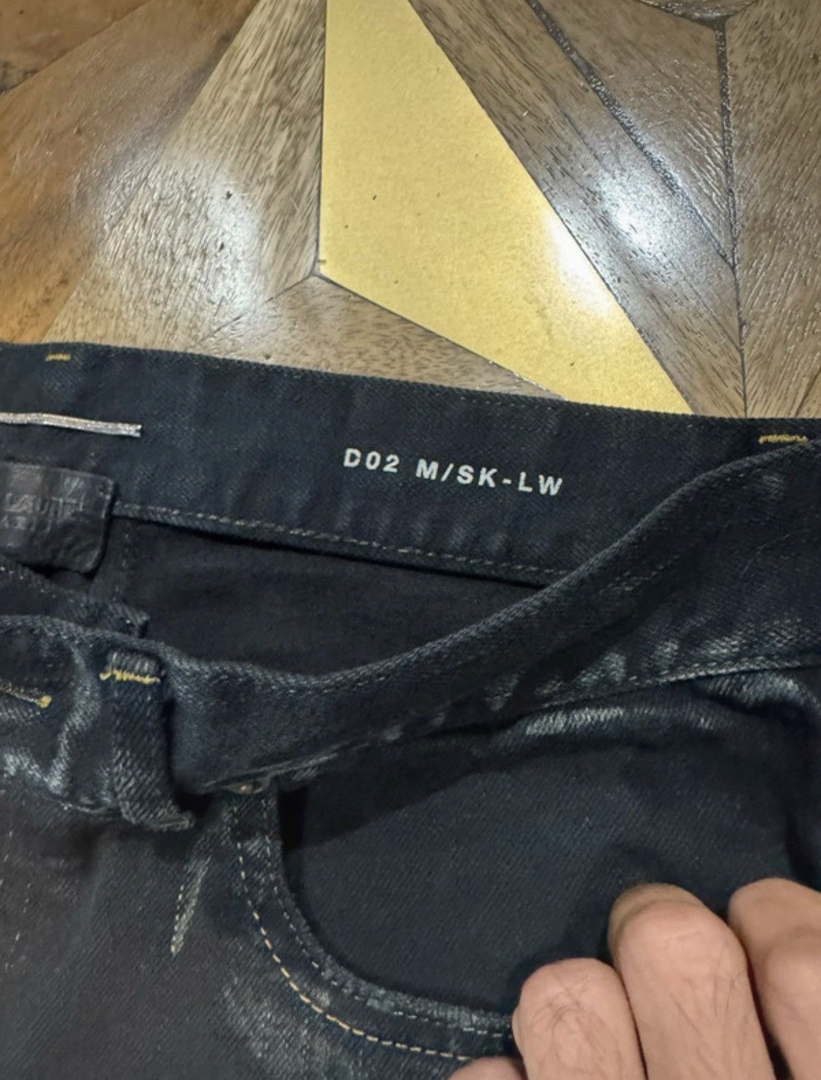 Hedi Slimane × Saint Laurent Paris SLP FW15 Oil Stained Crash Coated ...