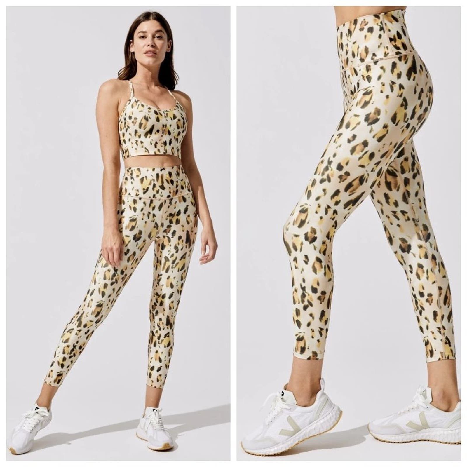 Other NEW Carbon38 Printed Seamed Longline Bra Watercolor Leopard | Grailed