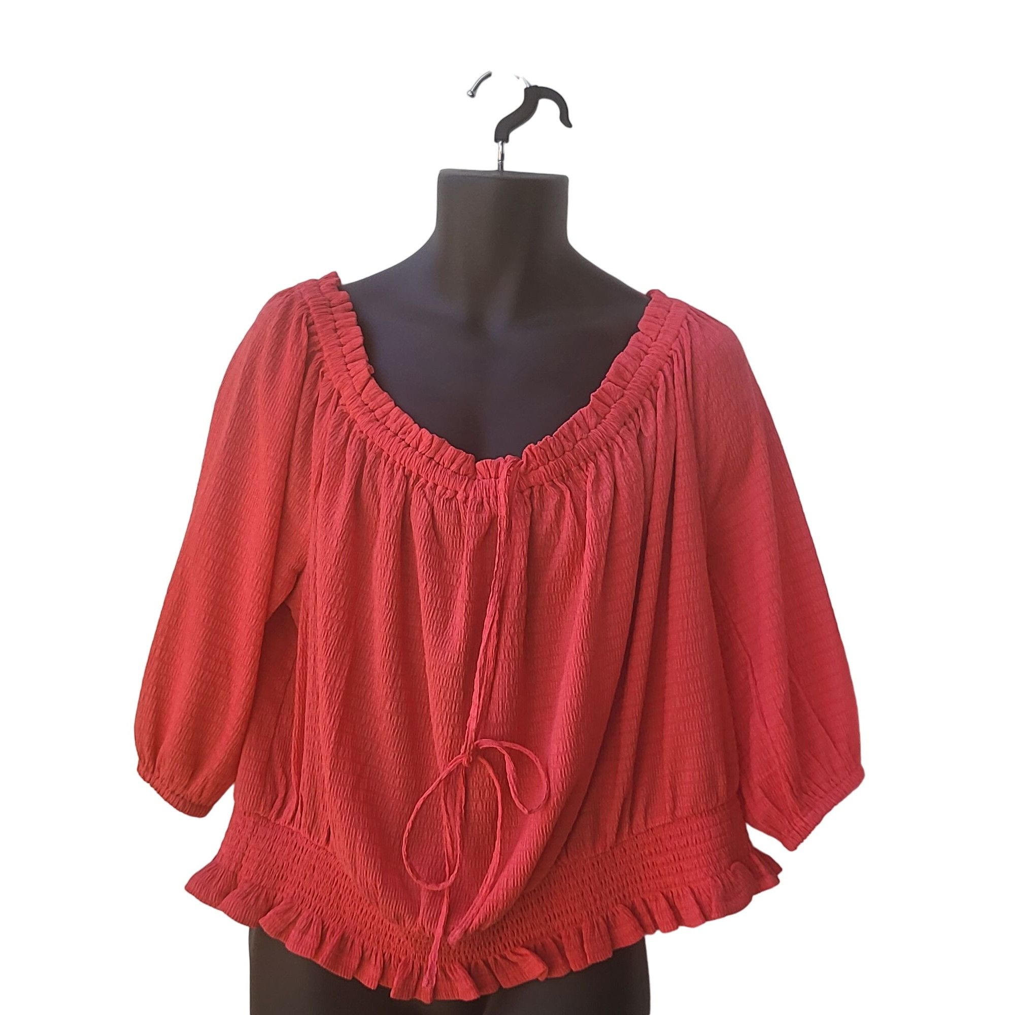 Michael Kors Michael Kors Cropped Blouse Women Sz 3X Plus Size Geranium ...