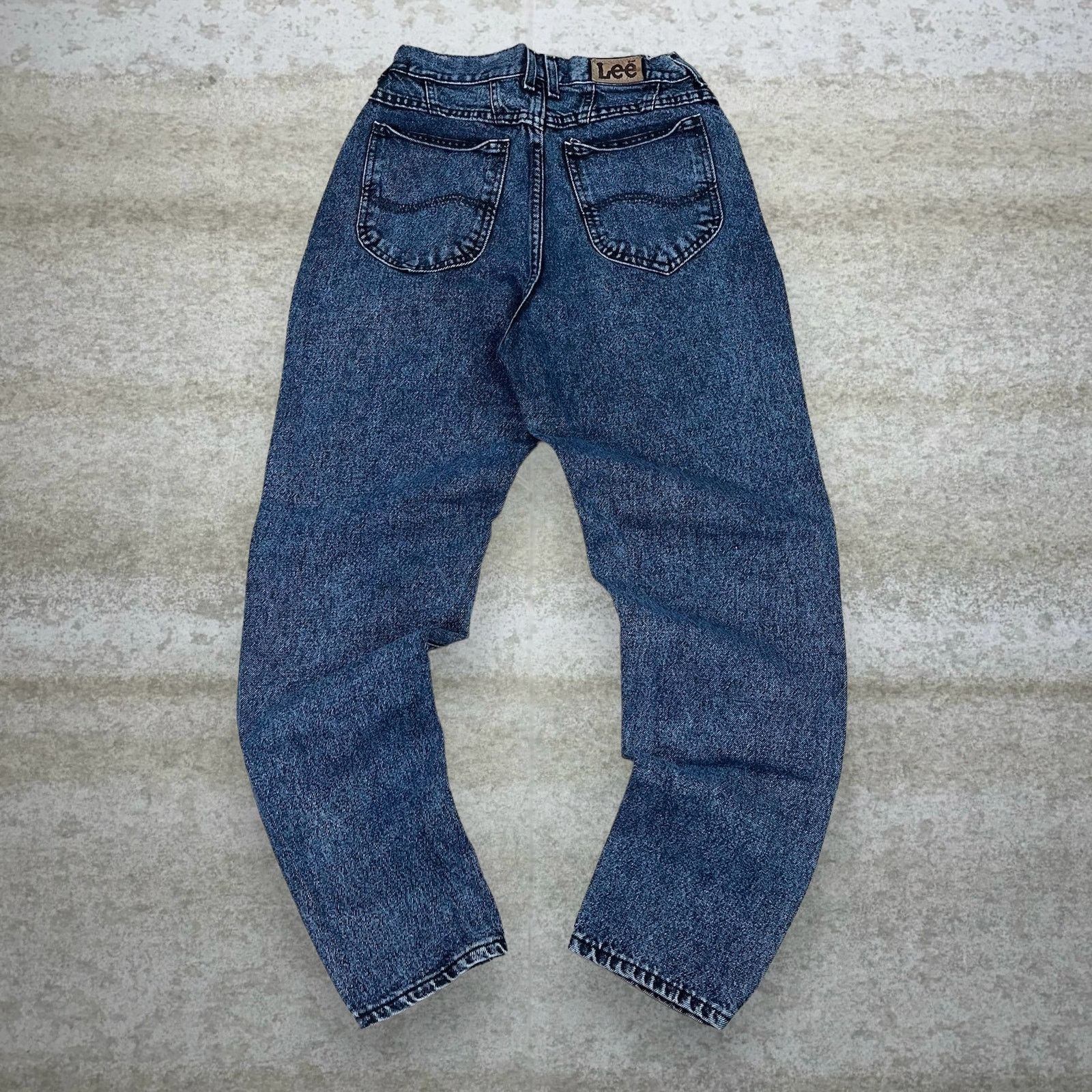 Lee × Made In Usa × Vintage Vintage Lee MR Jeans Baggy Tapered Ankle Dark Wash Denim 90s | Grailed