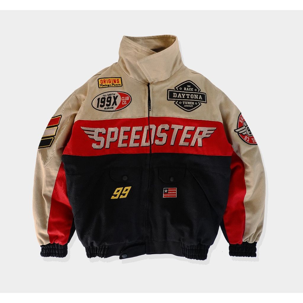 Bomber Jacket × Racing × Varsity Jacket SPEEDSTER RETRO NASCAR JACKET ...