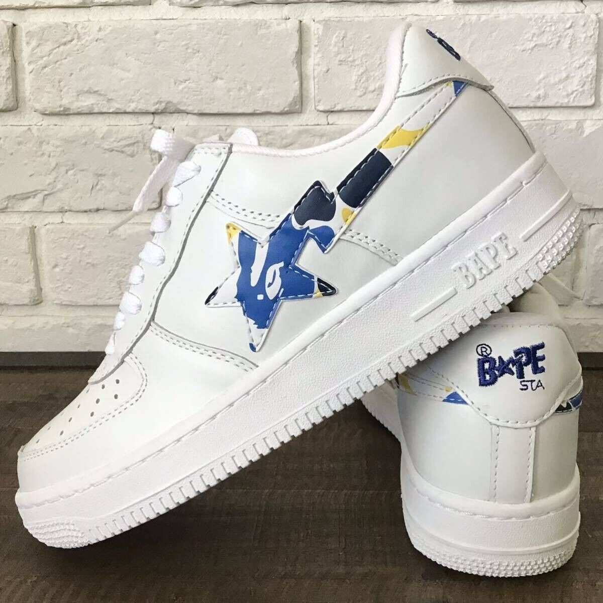 Custom leather BAPE STA sneakers NIGO star APE | Grailed