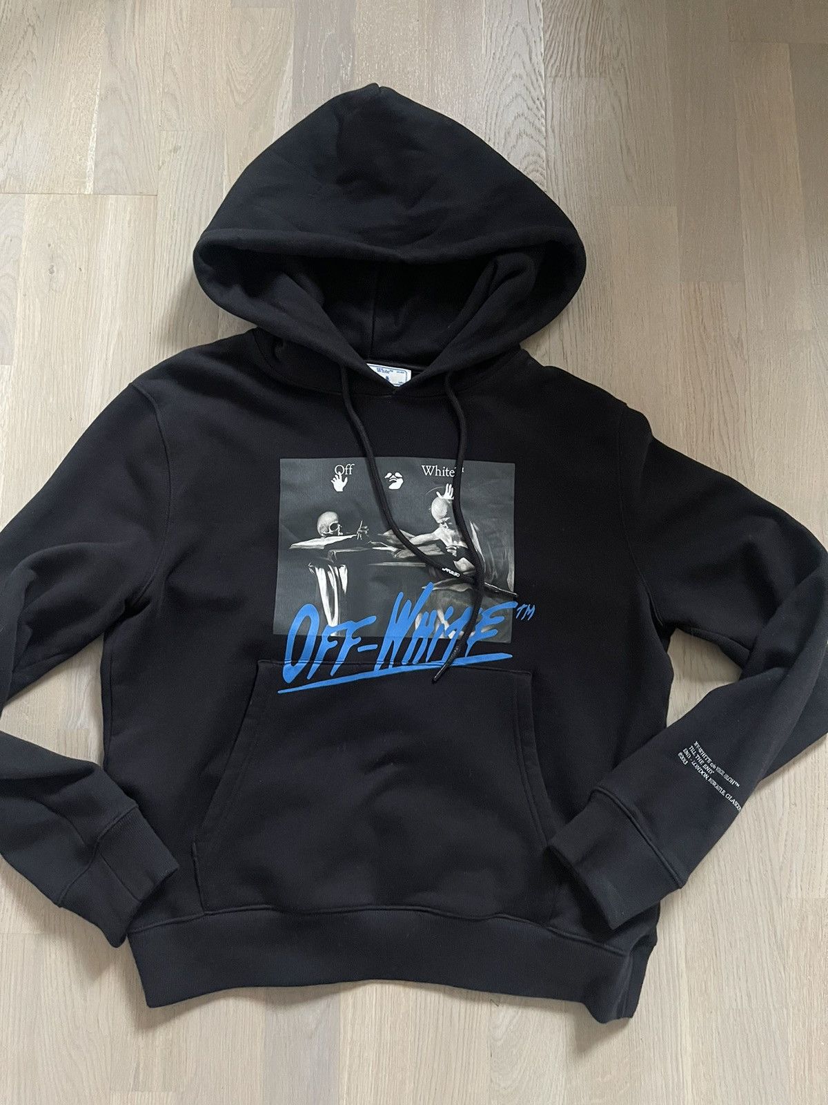 Off-White OFF-WHITE hoodie sizes in photos by tape measure | Grailed