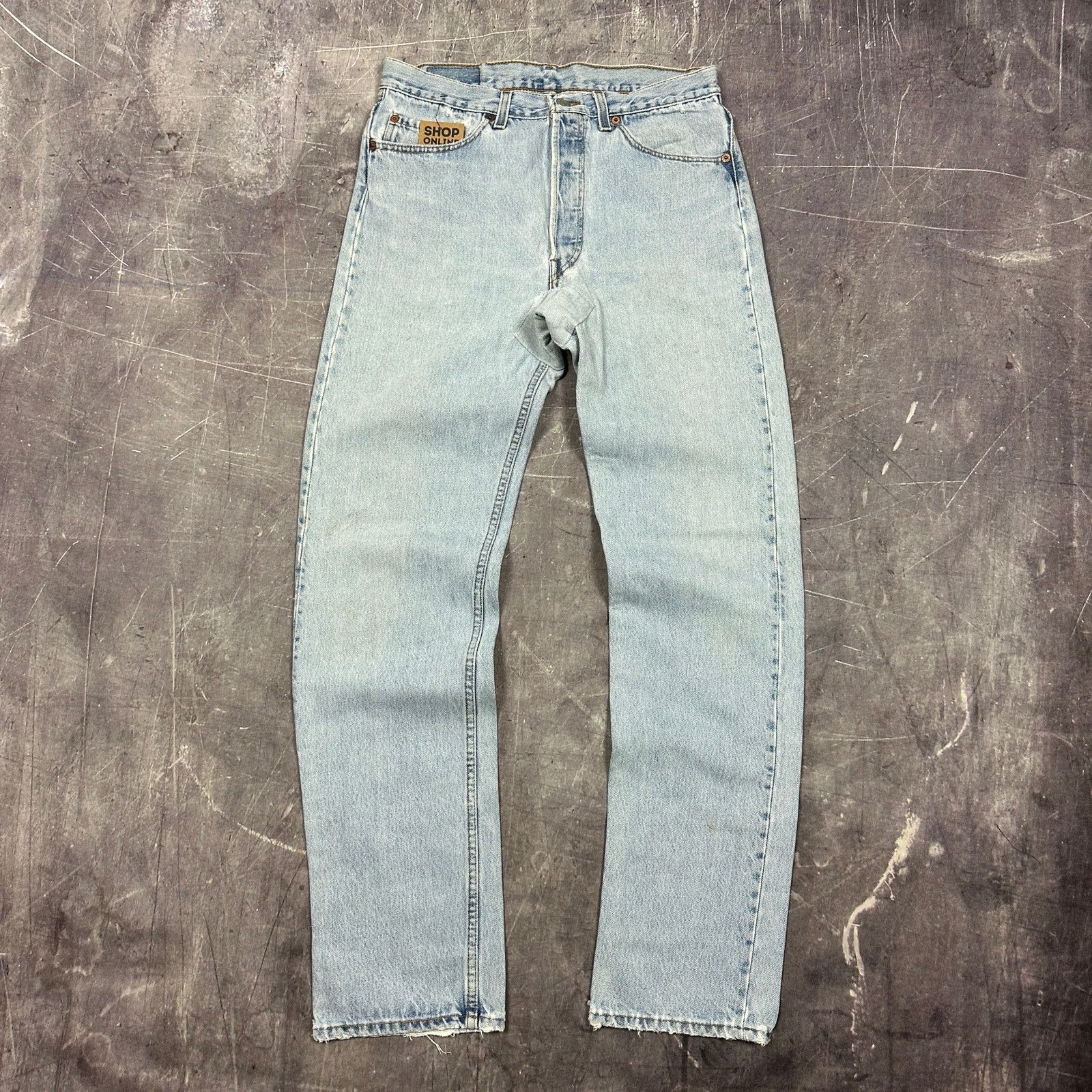Vintage 90s Light Wash Repaired Levi's 501 Jeans 31x33 W63 | Grailed