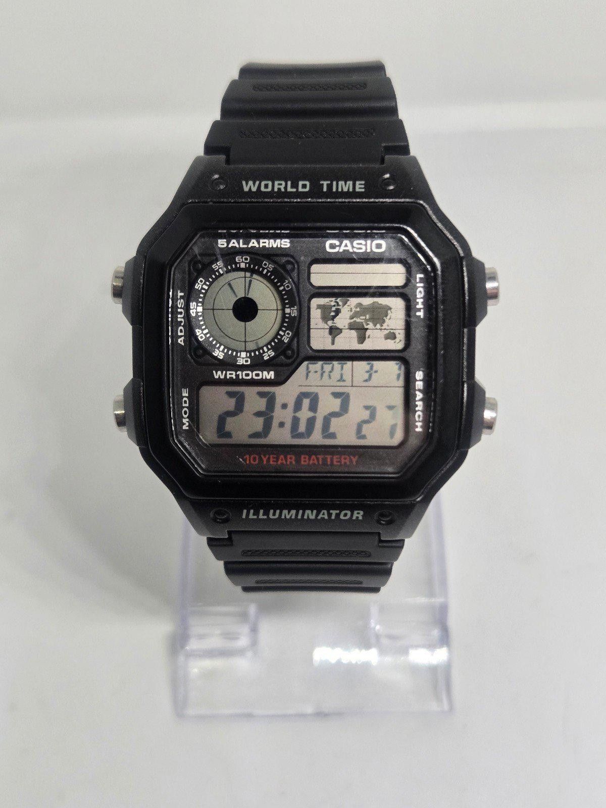 Casio Casio 'Royale' Illuminator AE-1200WH-1AV Black Resin Watch. | Grailed