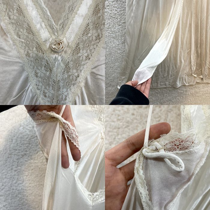 Vintage 60s Vintage Flair Ivory White Satin Nylon Lace Lingerie ...