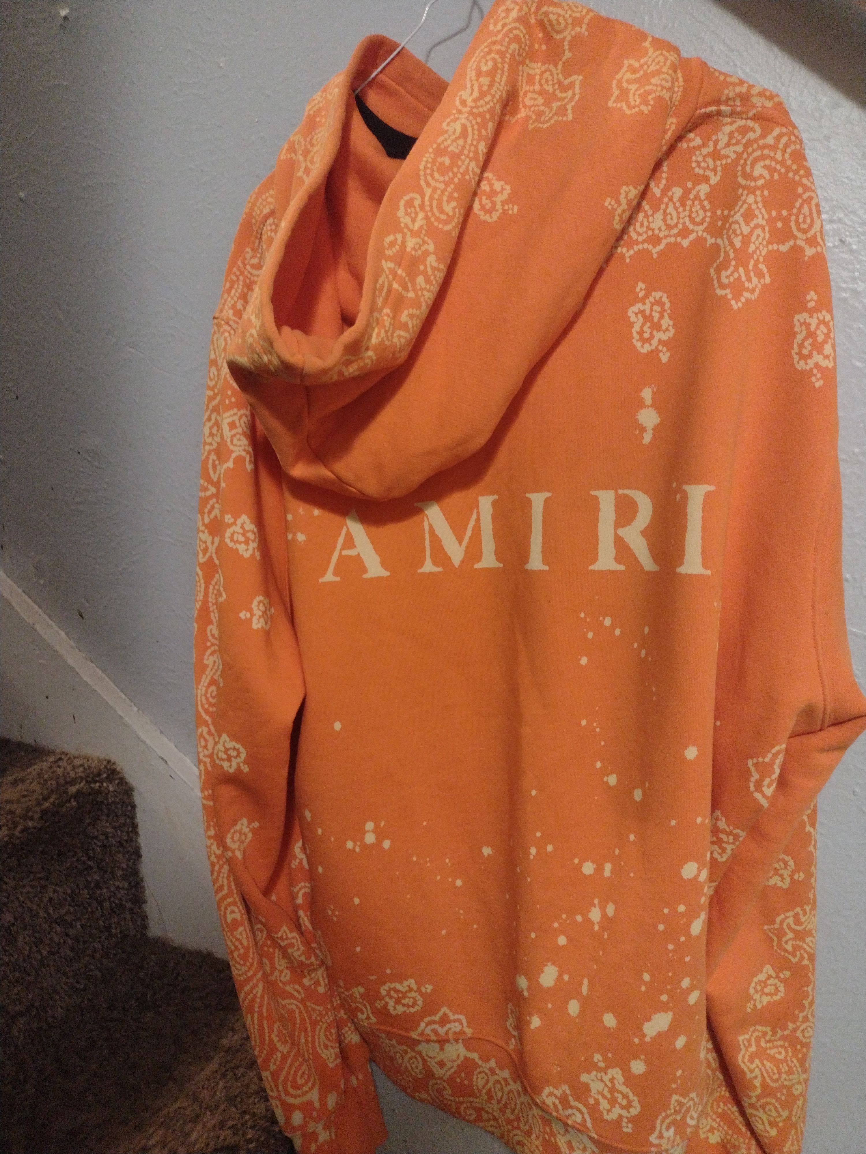 Amiri Amiri orange bandana hoodie | Grailed
