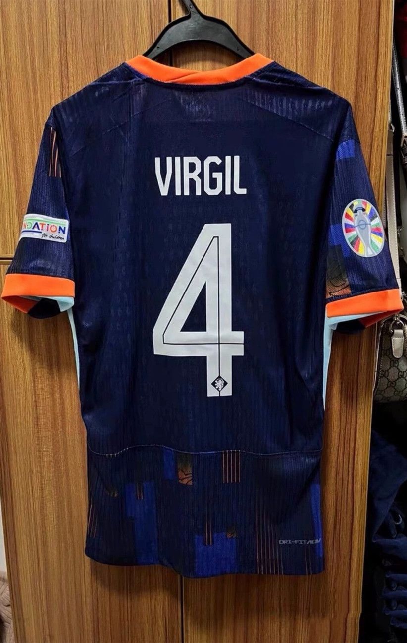 Fifa World Cup 2024 European cup Netherlands #4 Virgil van Dijk Jersey ...