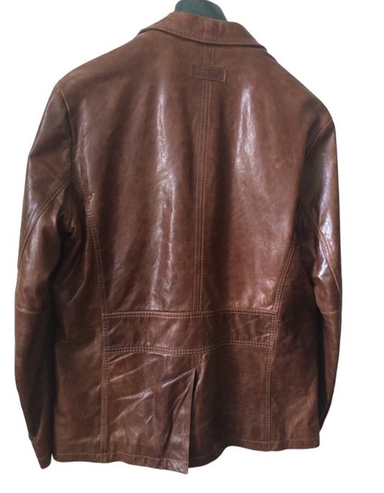 Vintage Marlboro classic vintage leather jacket brown | Grailed