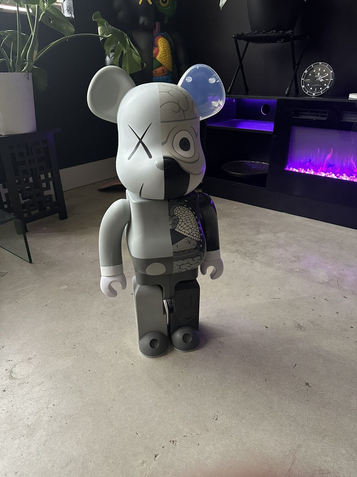 Kaws × Medicom Bearbrick Kaws 1000% Grey Dissected | Grailed