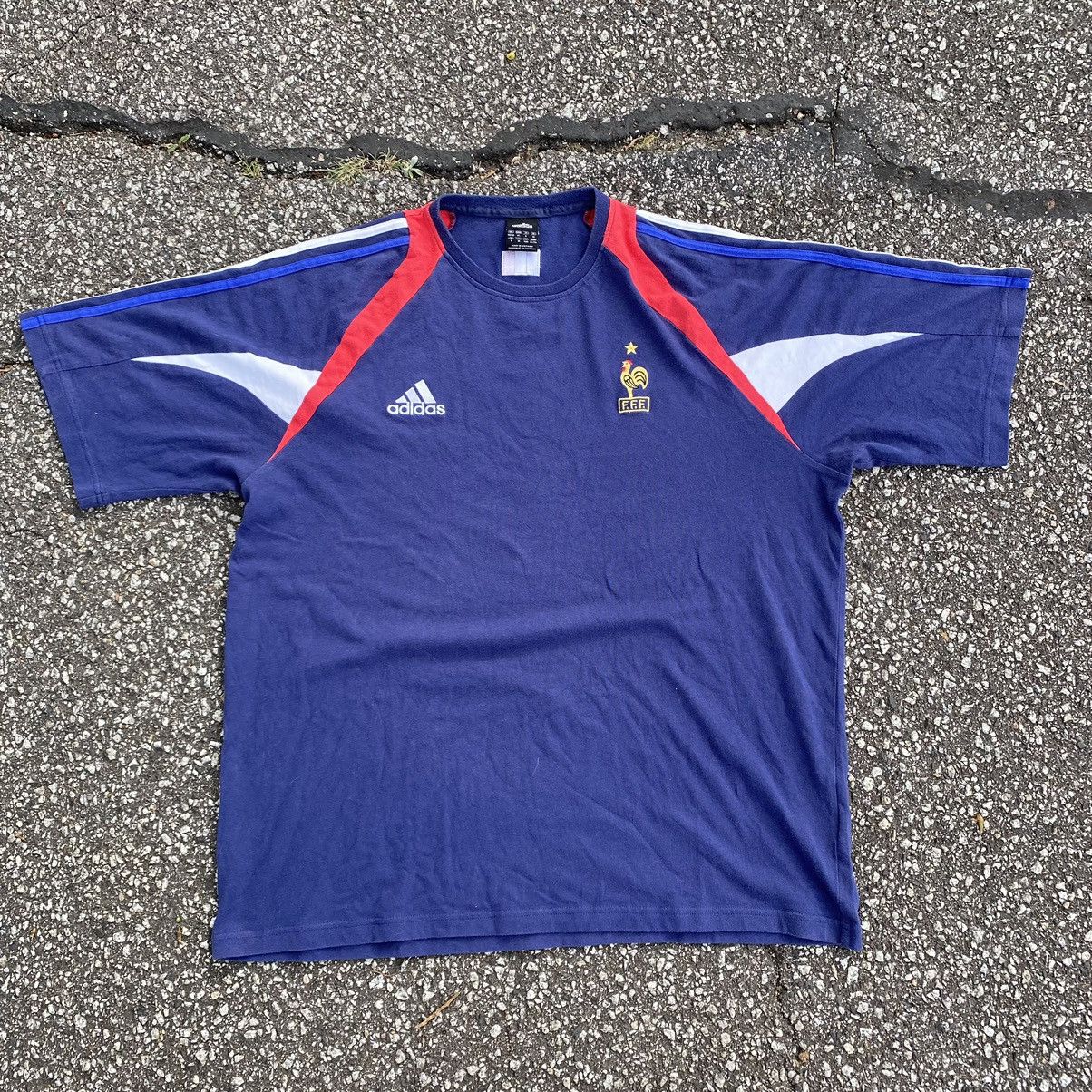 Vintage BLOKECORE ⚽️ Adidas France 90s Vintage Jersey Tshirt Tee Home ...