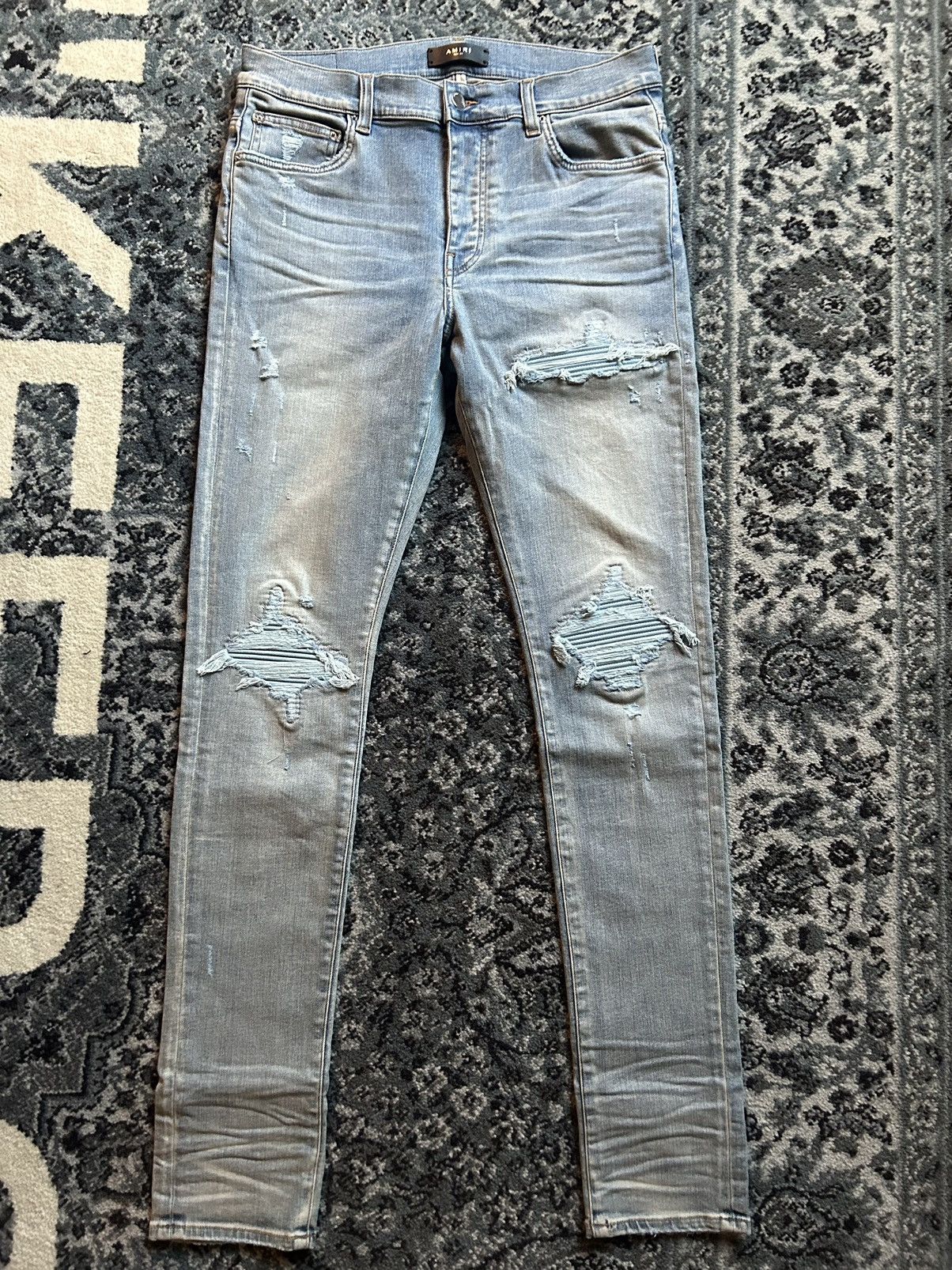 Amiri Amiri Baby Blue Suede MX1 Jean | Grailed