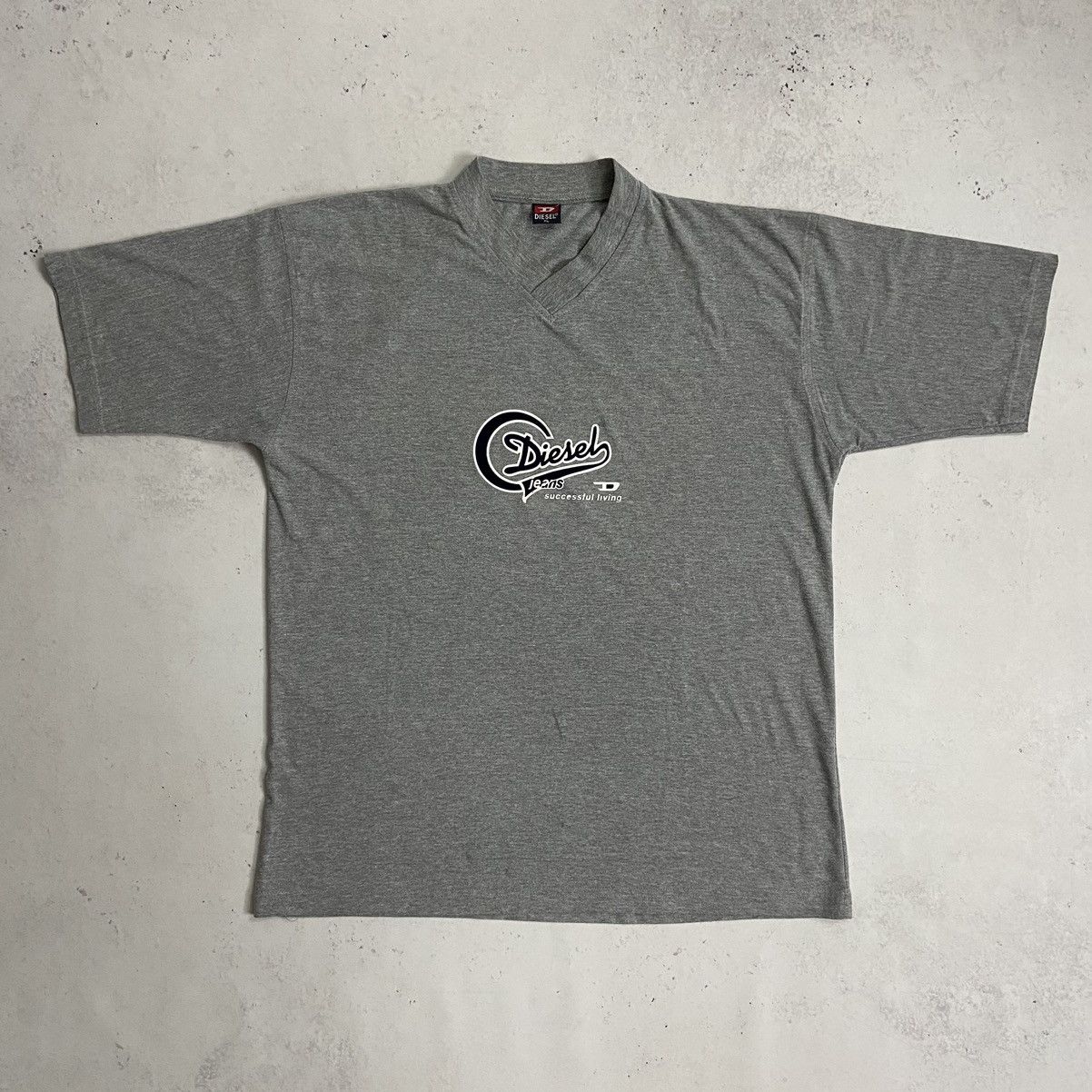 Diesel Diesel V Neck T-Shirt Center Logo Y2K Baggy Tee | Grailed