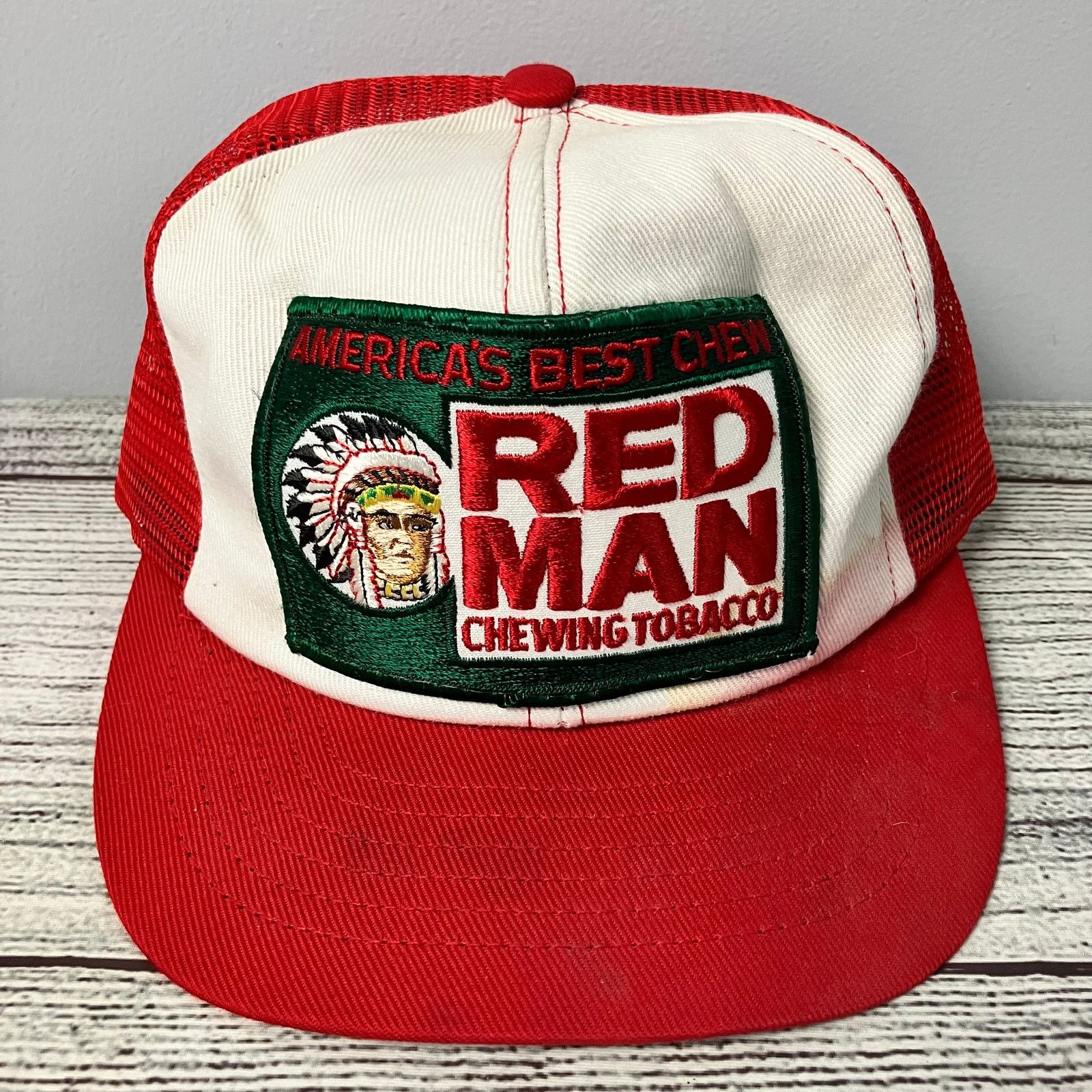 Vintage Vintage 1970s Red Man Chewing Tobacco Trucker Snapback Hat ...
