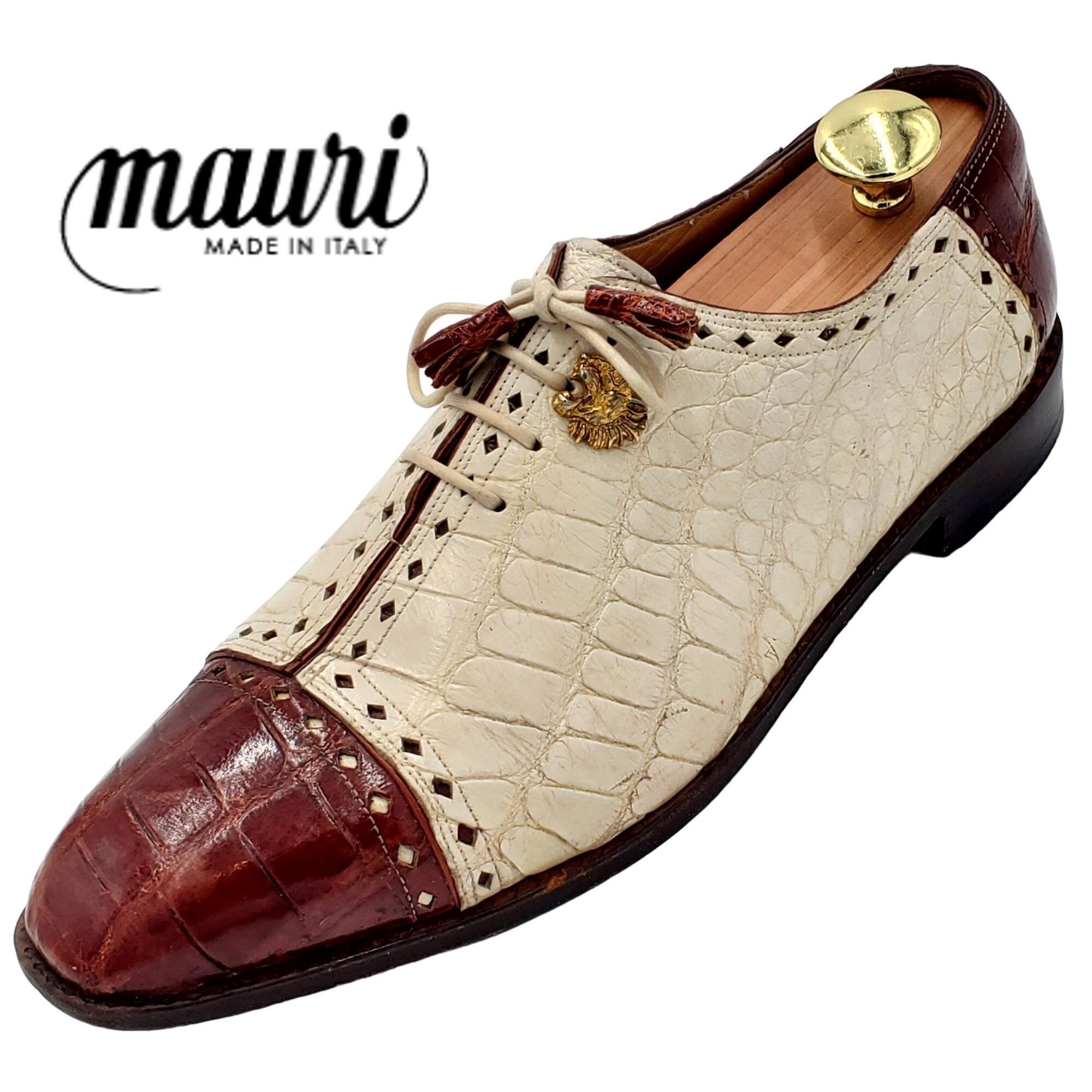 Mauri Vintage Mauri Men 10.5 Genuine Alligator Exotic Brown Cream | Grailed