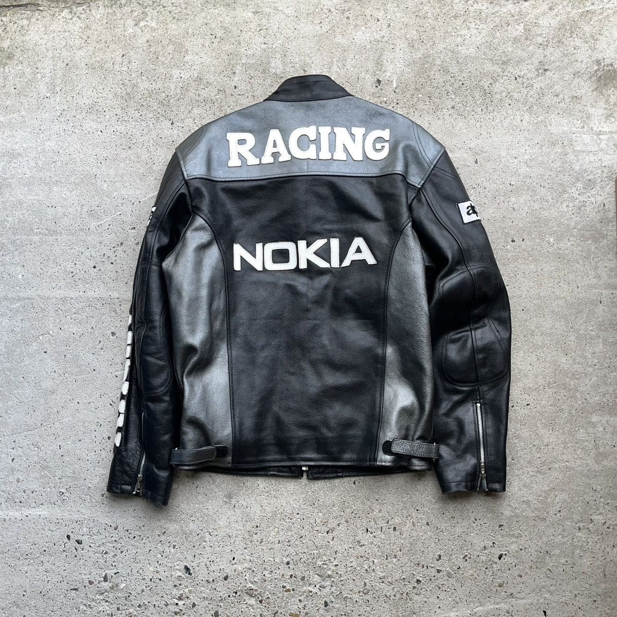 Vintage NOKIA PHONE LEATHER RACING JACKET VINTAGE MOTOR BIKE | Grailed