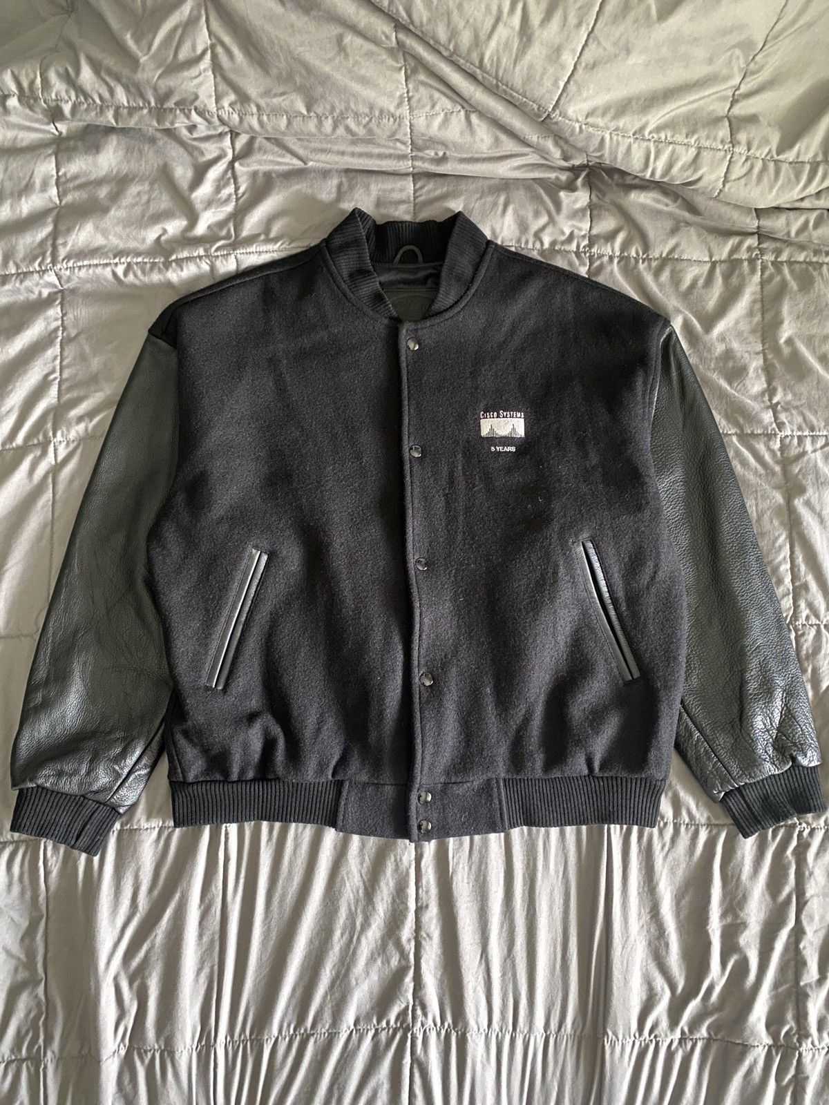 Vintage 1989 Cisco Systems 5 year anniversary varsity jacket | Grailed