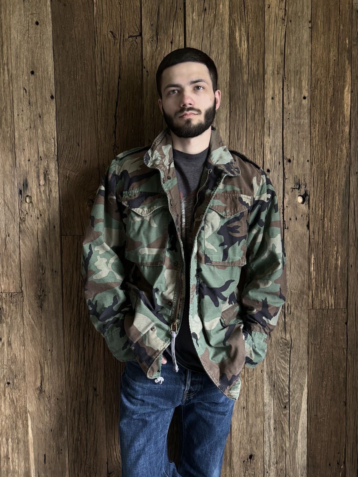 Vintage Vintage 80s US Army M65 Woodland Camo Field Jacket | Grailed