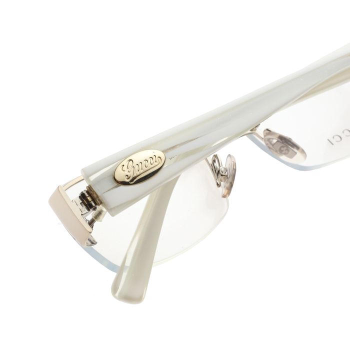 Gucci Gucci '90s White & Silver Rimless Glasses | Grailed