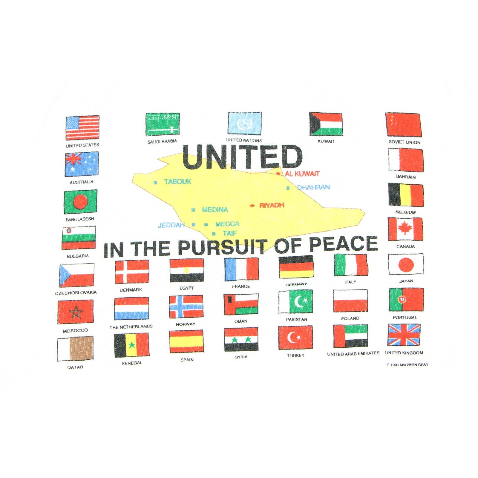 Hanes Desert Shield Gulf War Flag Crest Sweatshirt | Grailed