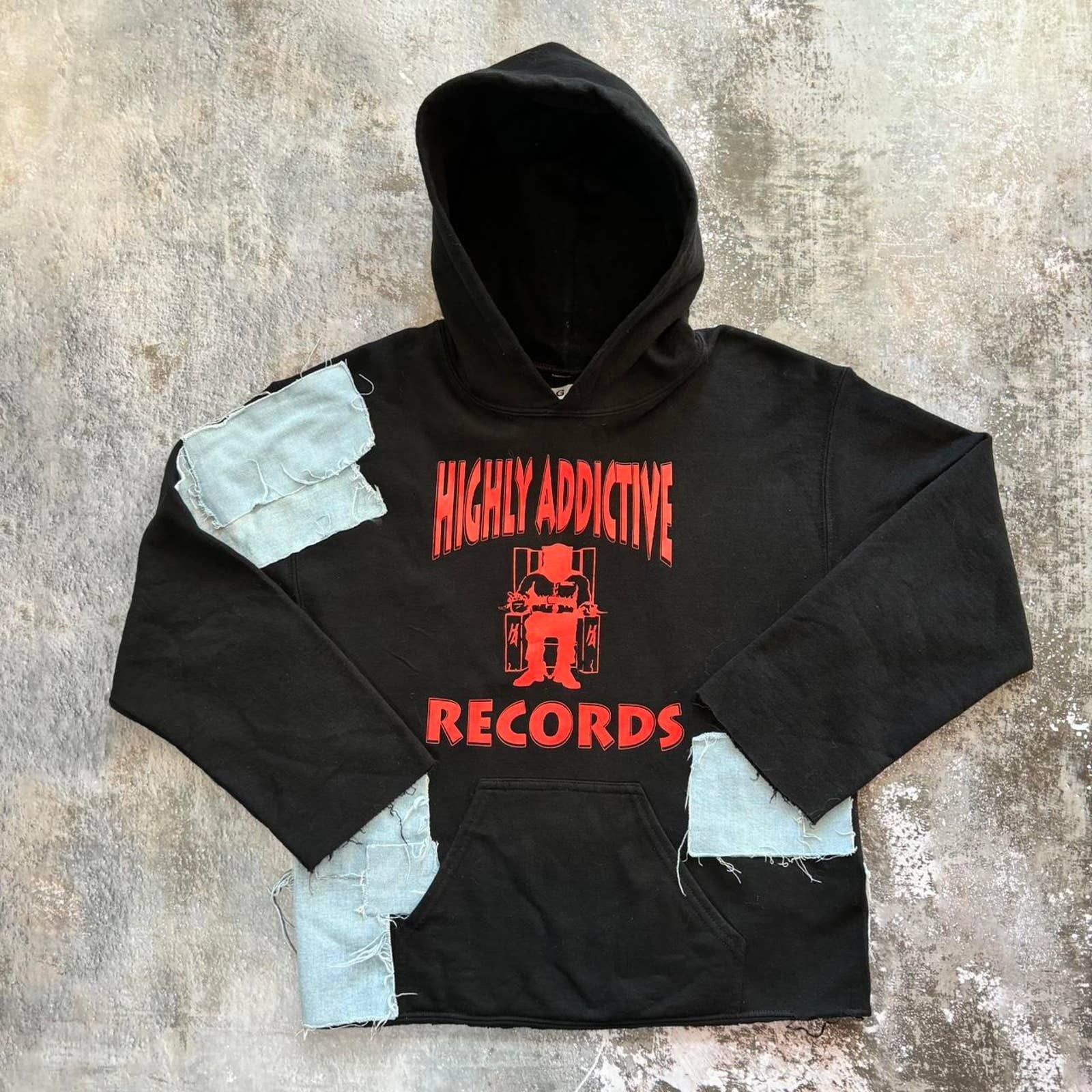 Destroy Lonely × Playboi Carti × Streetwear Crazy Denim Patchwork Black ...