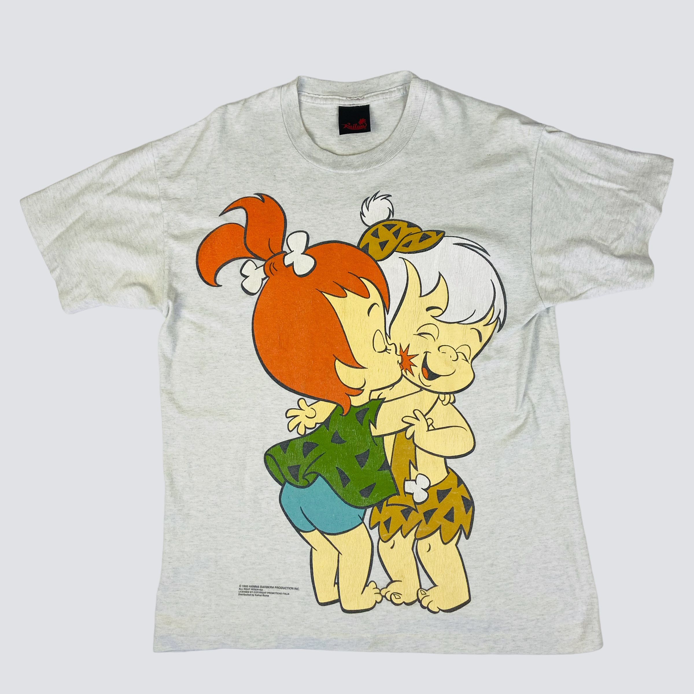 Vintage 1995 CUTE FLINT STONES TEE - PEBBLES and BAMM-BAMM - № 43 | Grailed