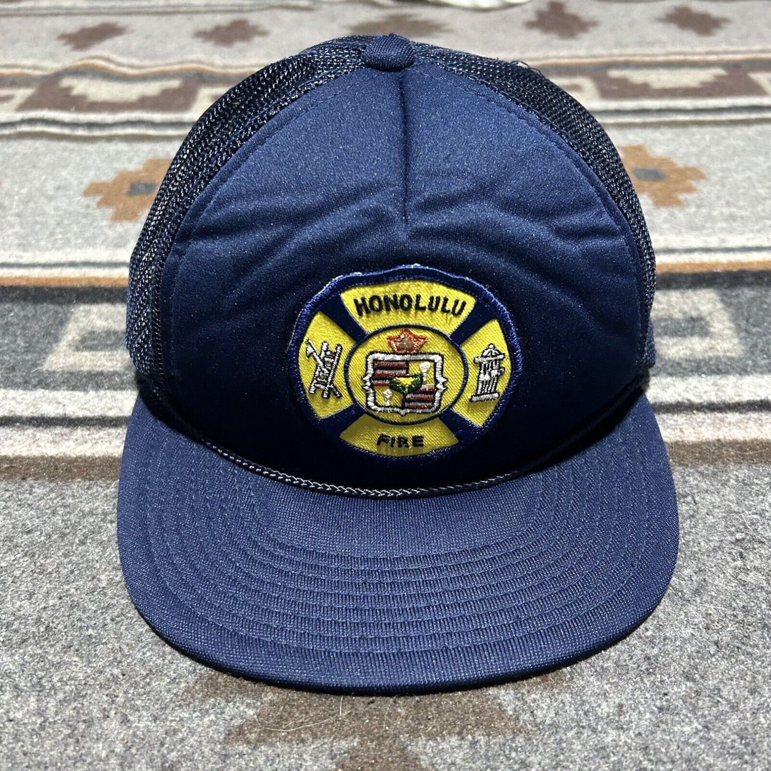 Department 5 Vintage Honolulu Hawaii Fire Department Mesh Trucker Hat ...