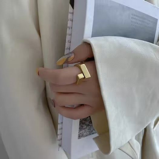 Vintage Bolt Block Ring Modern Thorns Goth Punk Rock Jewelry Gold | Grailed