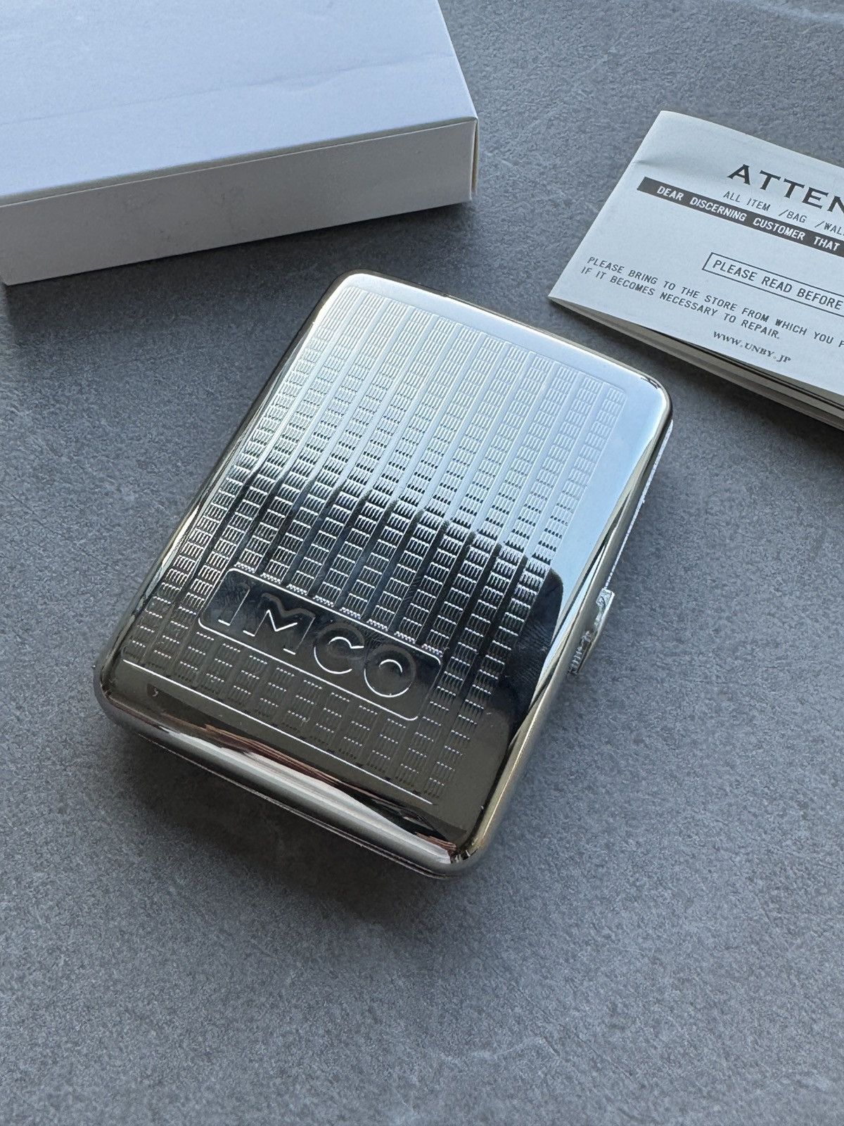 Japanese Brand IMCO Japan Textured Stainless Steel Cigarette Case Box ...