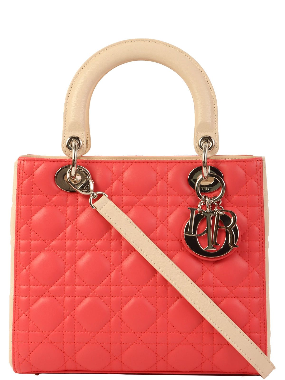 Dior DIOR Cannage Stitch Lady 2Way Bag Pink/ Ivory | Grailed