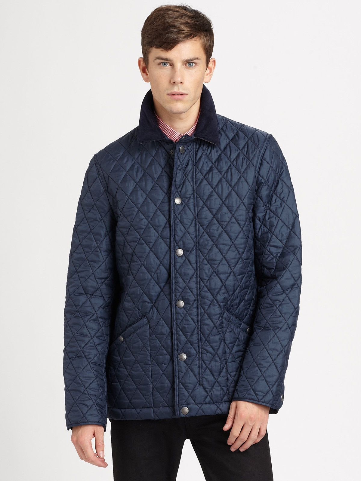 Burberry navy quilted jacket store